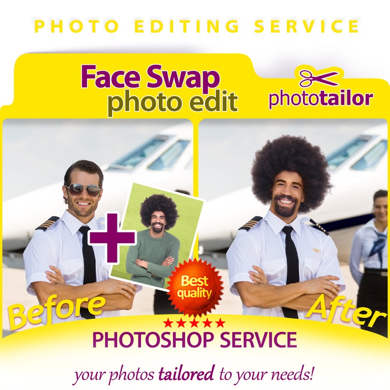 Face Swap Photo Edit Photoshop Service Change Head in a - Etsy