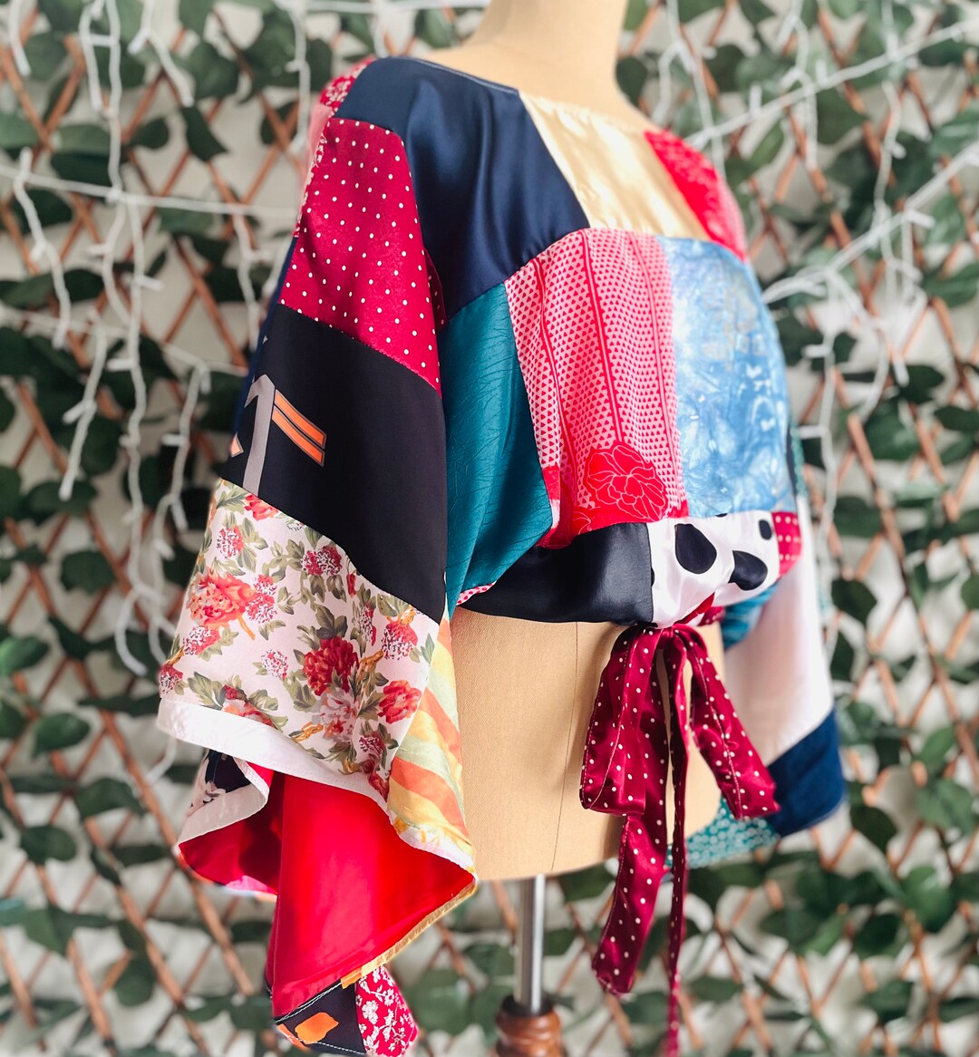 PATCHWORK TOP, Vintage Inspired Angel Sleeves, Reversible Back to Front ...
