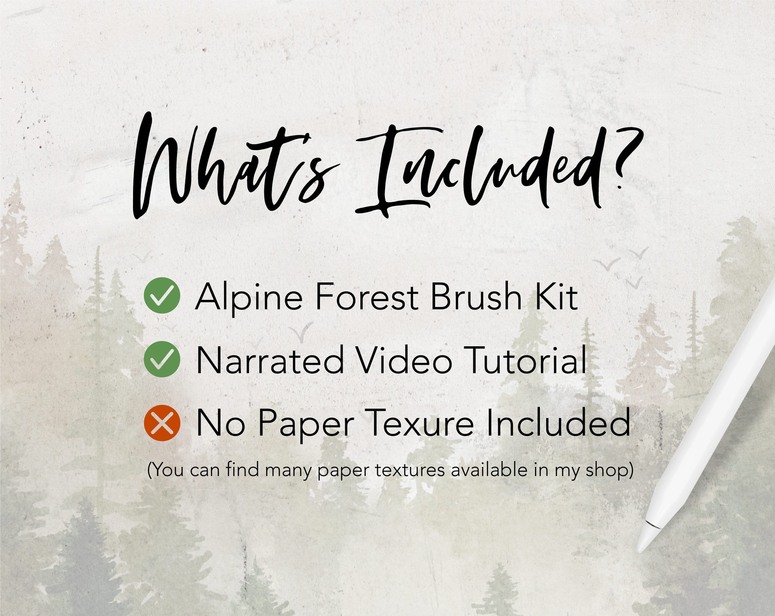 Alpine Forest Brush Kit for Procreate // Watercolor for | Etsy