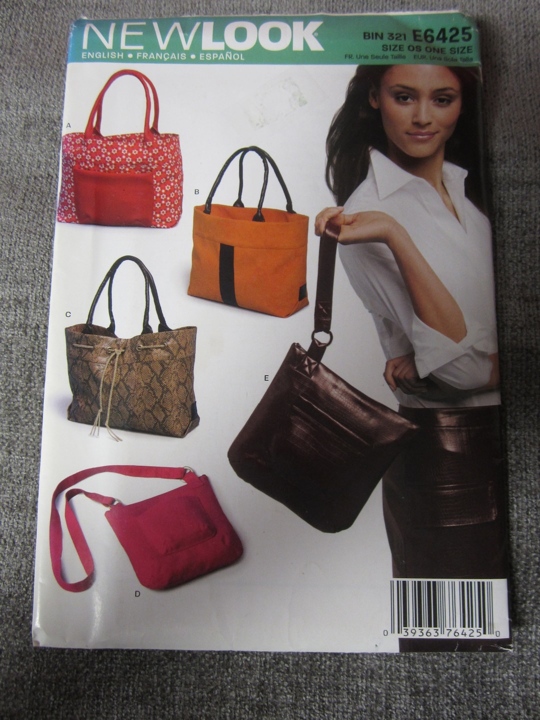 New Look 6425, Paper Sewing Pattern, Purse Handbags, Various Sizes and ...