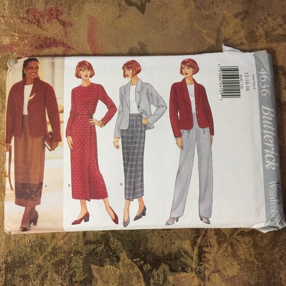 Butterick 4636 Paper Sewing Pattern Sizes 12 14 16 Jacket - Etsy