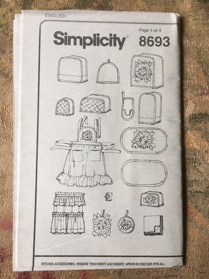 Simplicity 8693 Pattern Home Craft Appliance Cover | Etsy