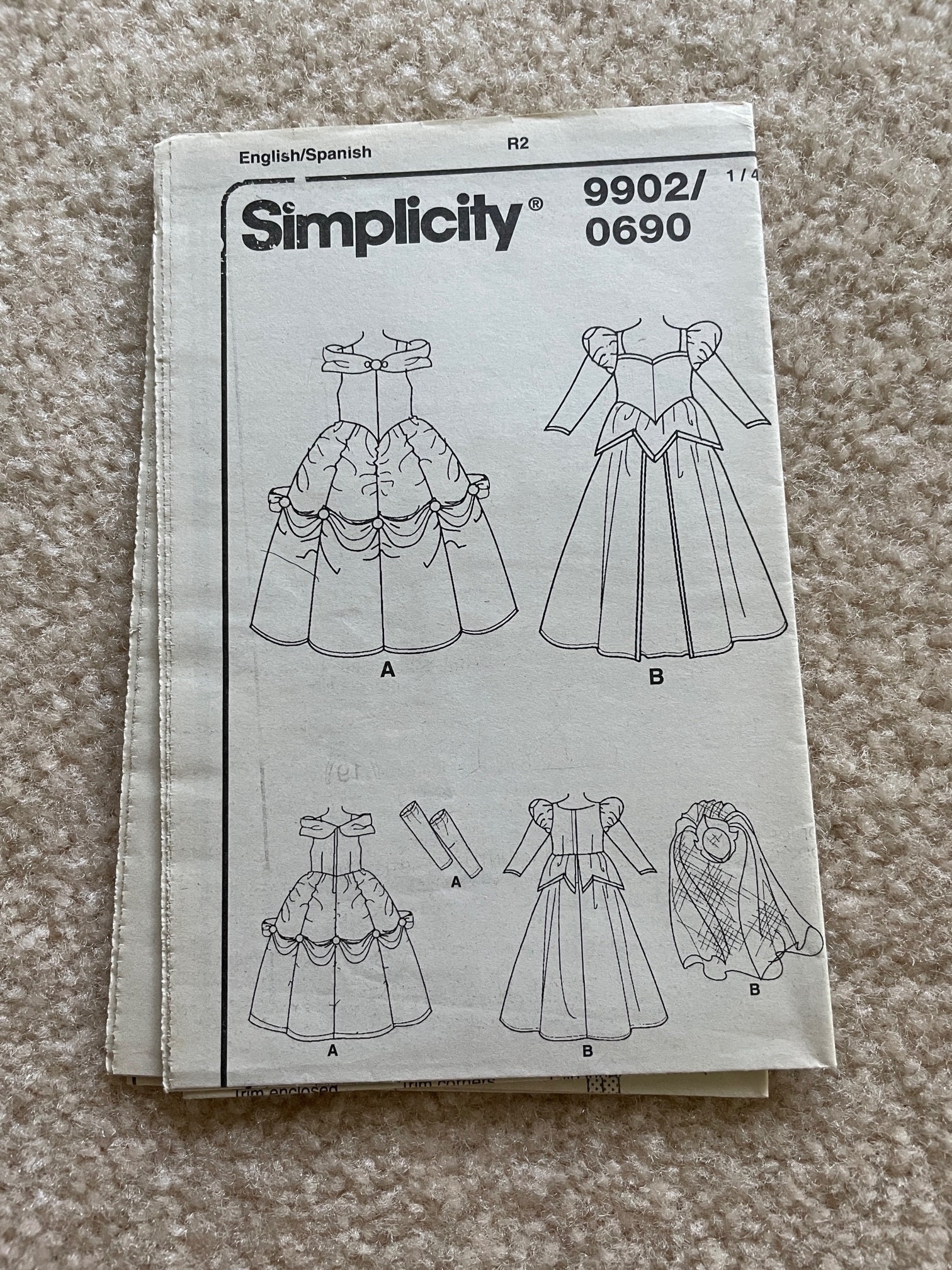 Simplicity 9902 Paper Sewing Pattern Disney Princess Belle - Etsy