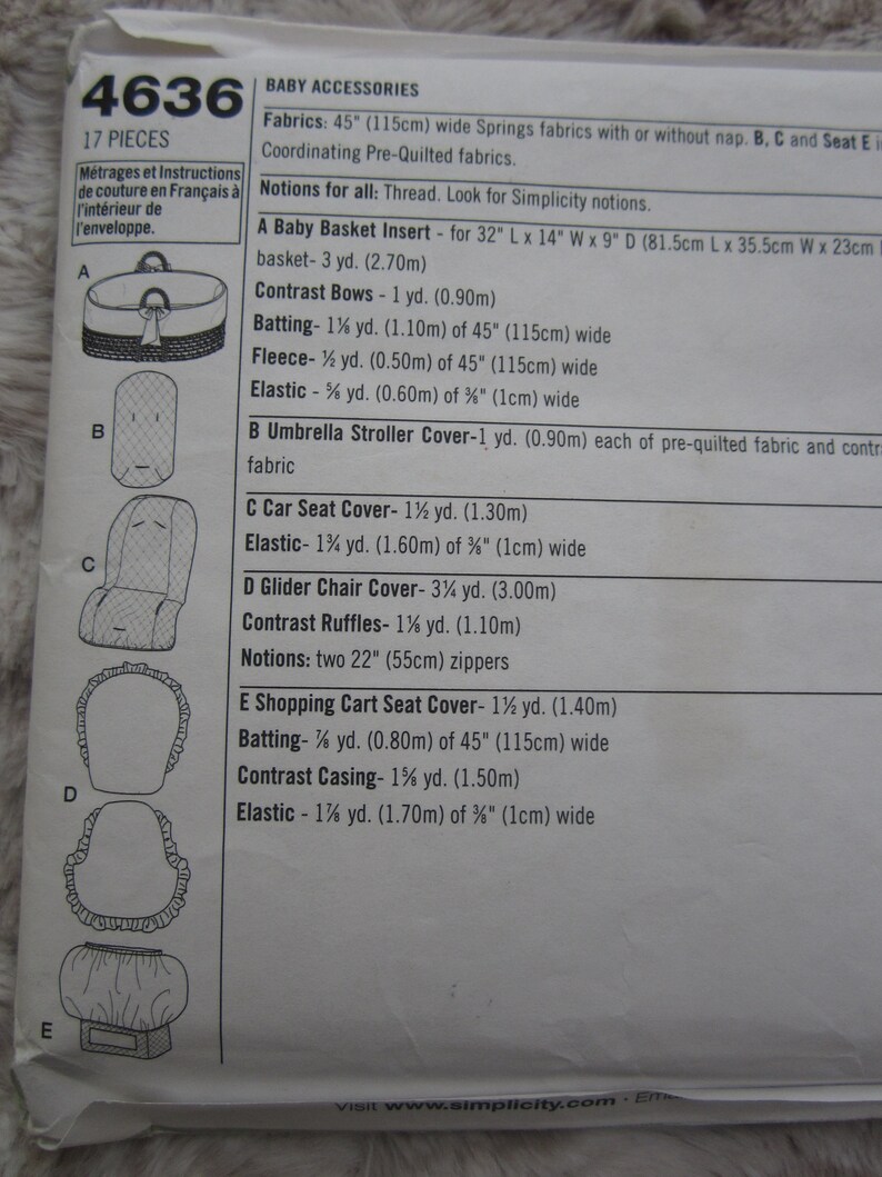 SIMPLICITY, 4636, Baby, Accessories, Pattern, Baby Basket Insert ...