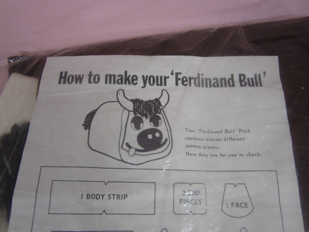 Ferdinand Bull Cushion, Felt Cushion Kit, Instructions Included, 11 ...