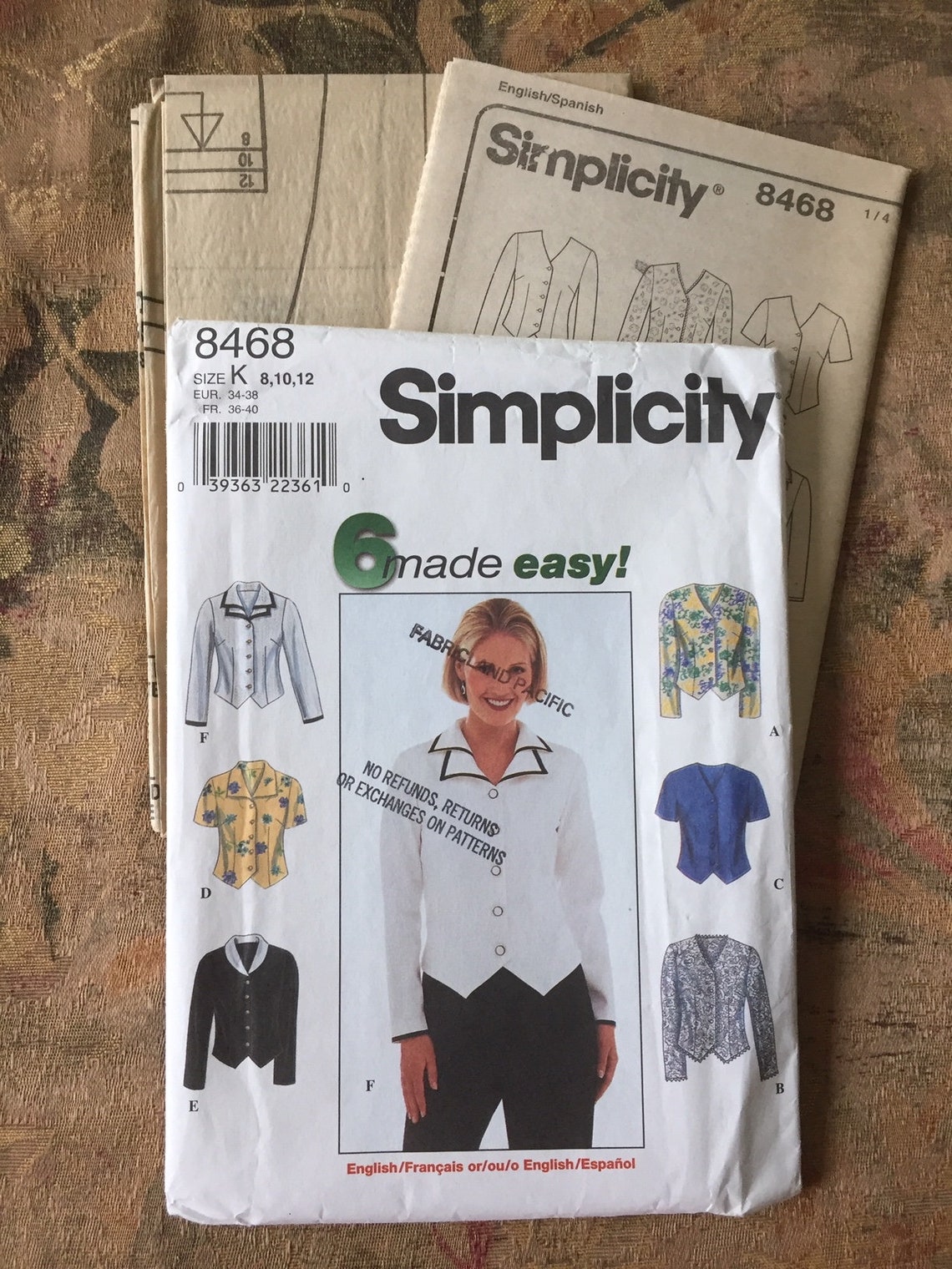 Simplicity 8468, Sewing Pattern, Ladies Top, Shirt, Blouse, Size 8 10 ...