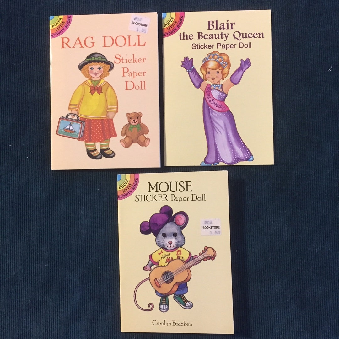 Set of 3 Dover Little Activity Book Sticker Paper Doll - Etsy