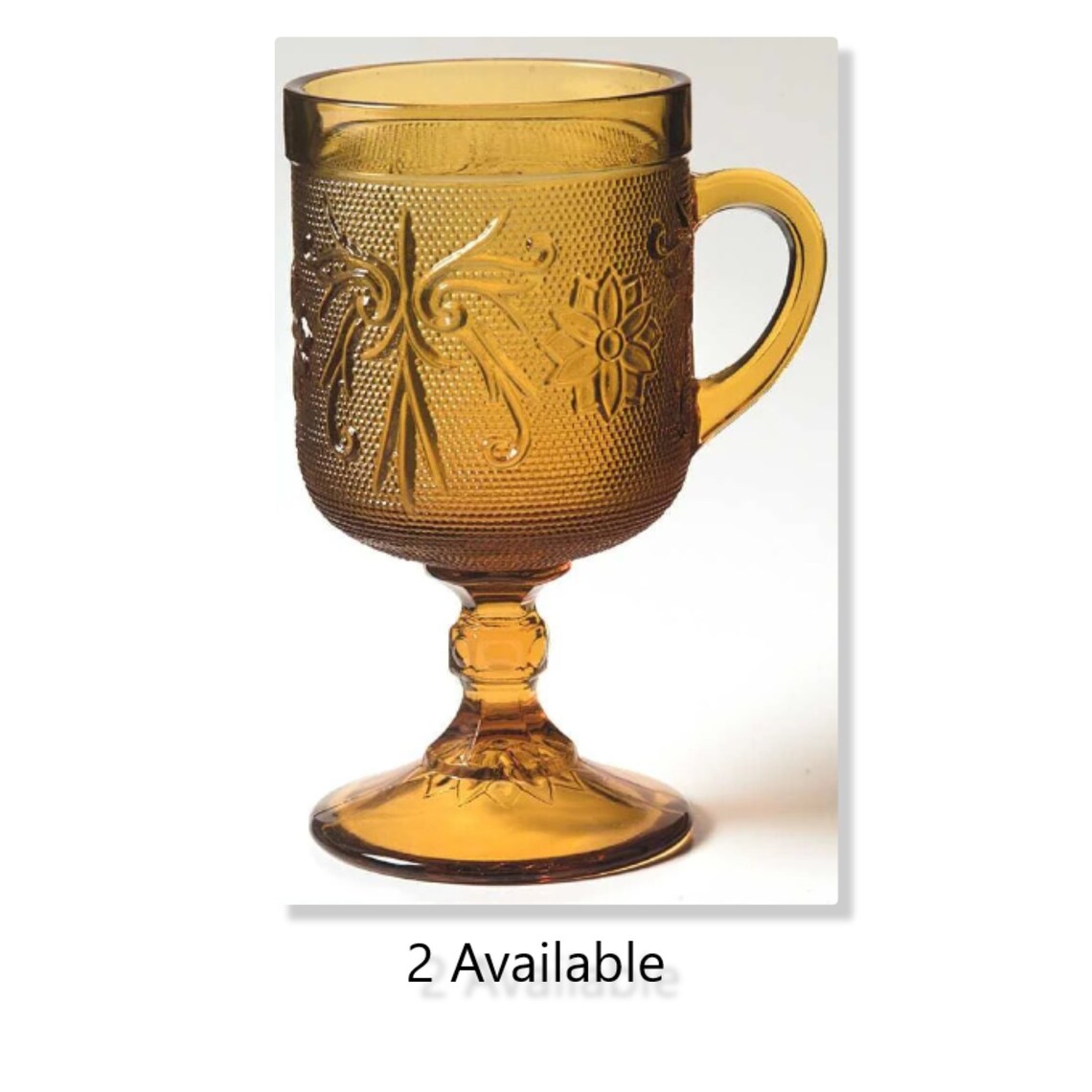 Vintage Amber Indiana Tiara Sandwich Footed Mugs 2 10 - Etsy