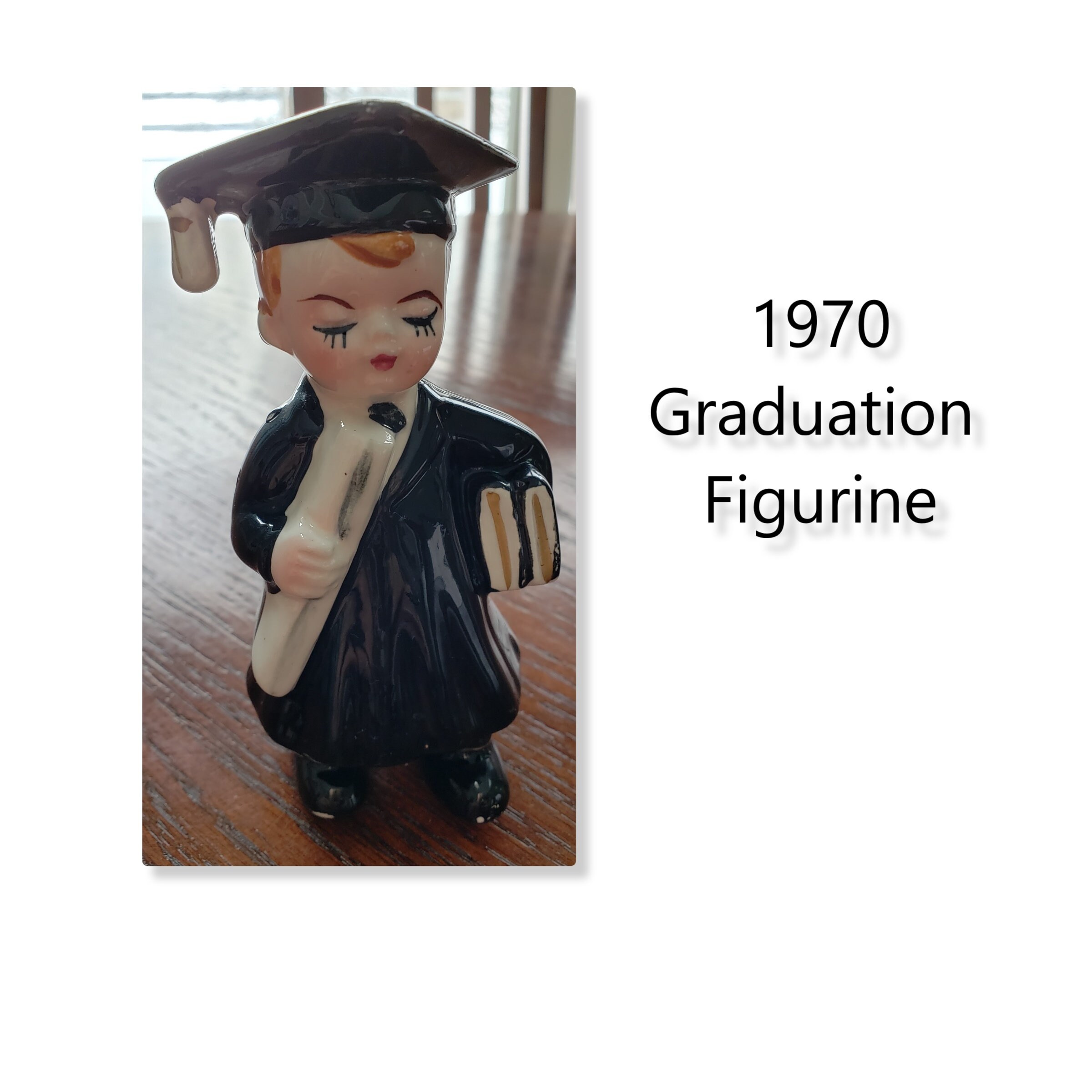 Vintage 1970 Boy Graduate Graduation Figurine Books Diploma - Etsy