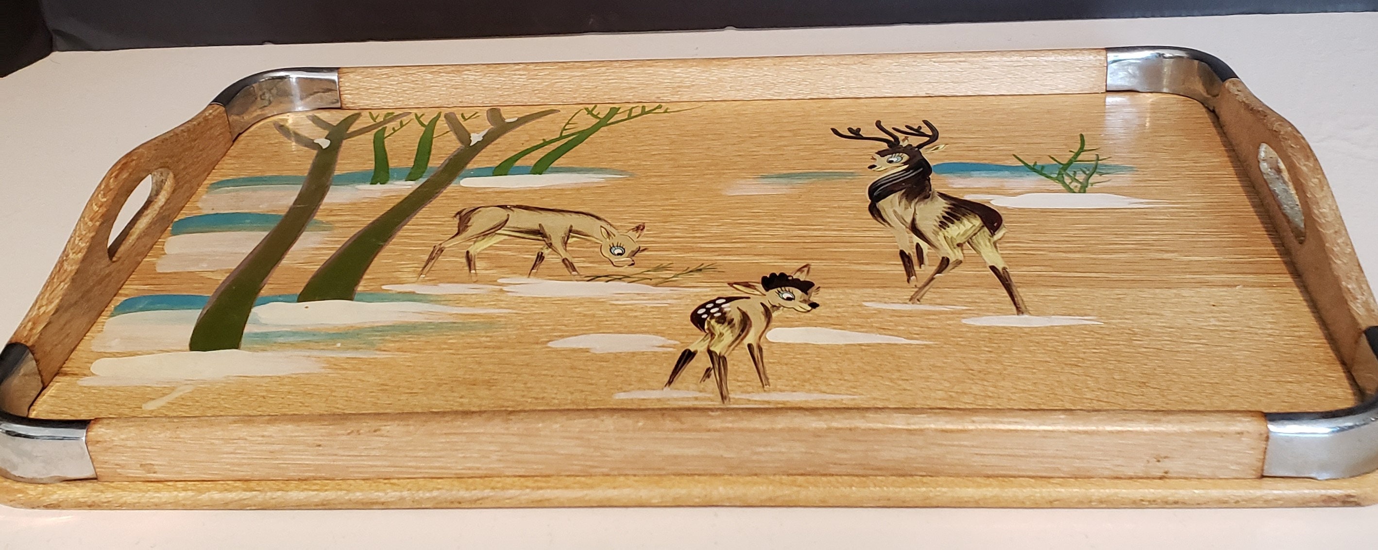 Vintage Hand Painted Wooden Serving Tray Standard Specialty | Etsy