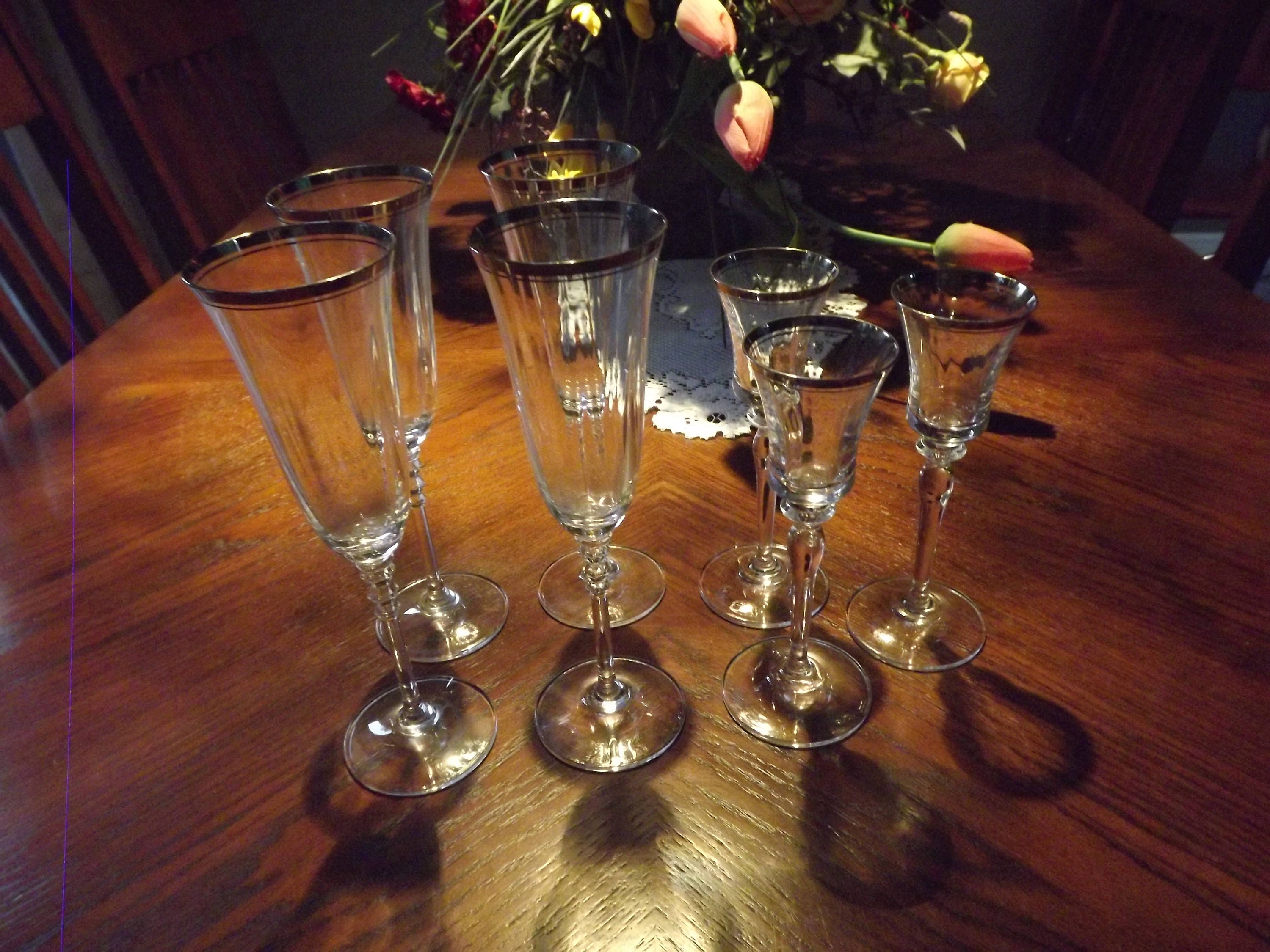 Set of 7 Vintage Elegant Cordial Sherry Stemmed Glassware Fluted ...