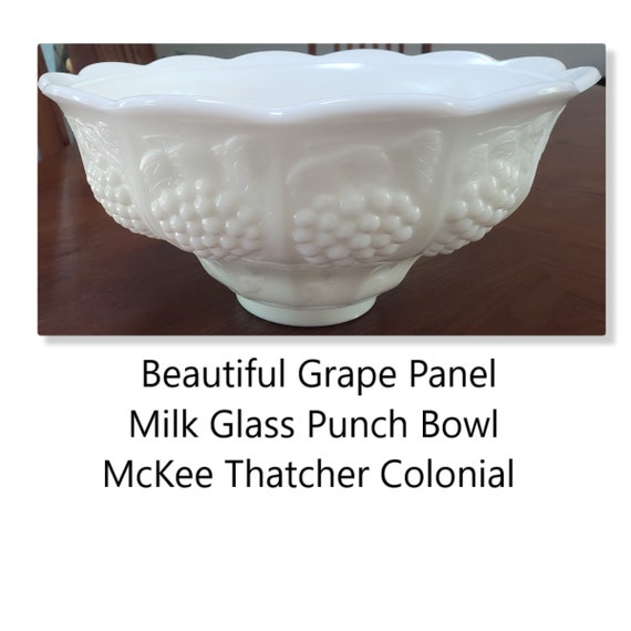 Vintage Mckee Thatcher Colonial Grape Panel Punch Bowl | Etsy