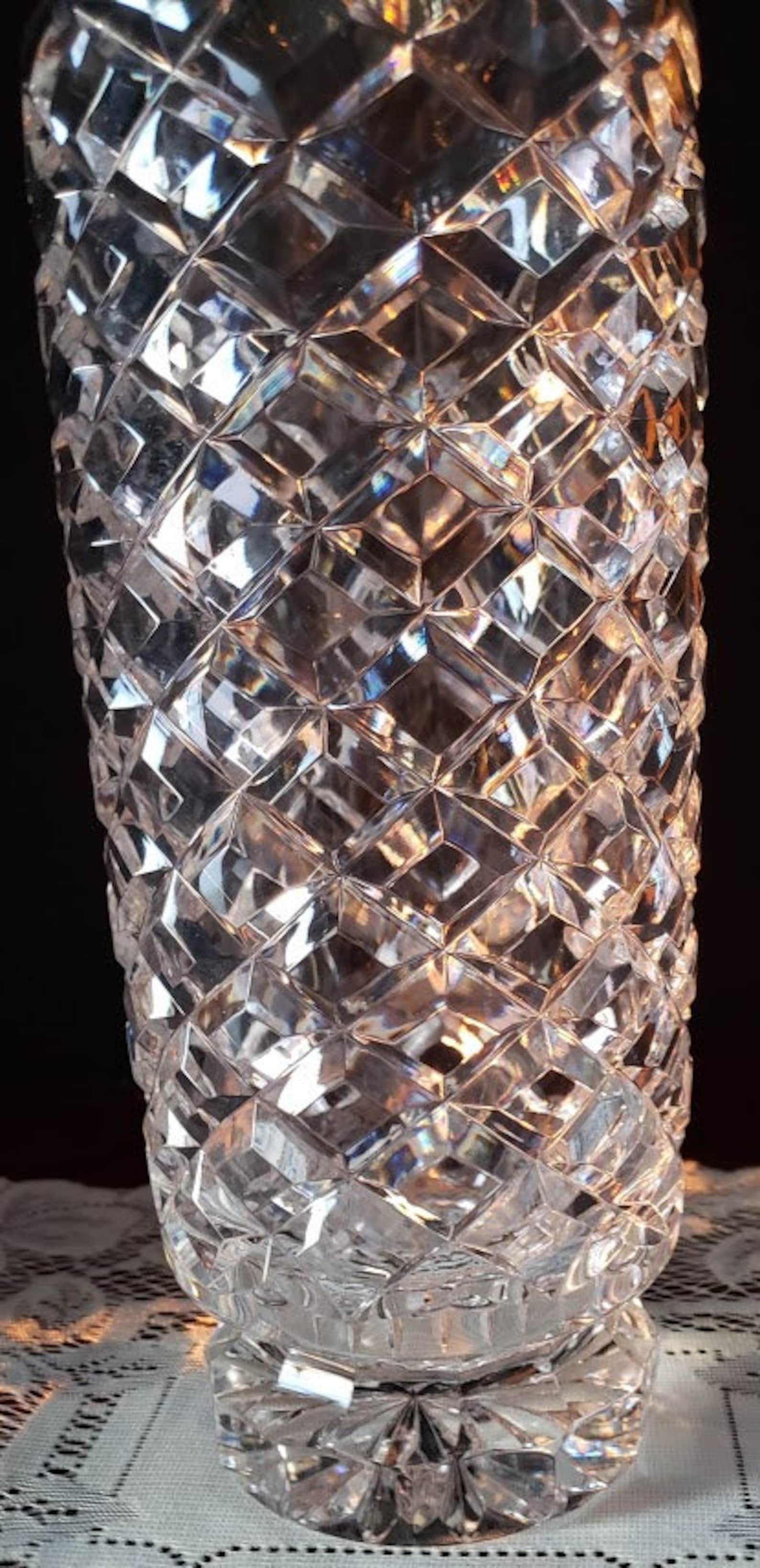 Large Vintage Brilliant Quality Leaded Glass Diamond Pattern | Etsy