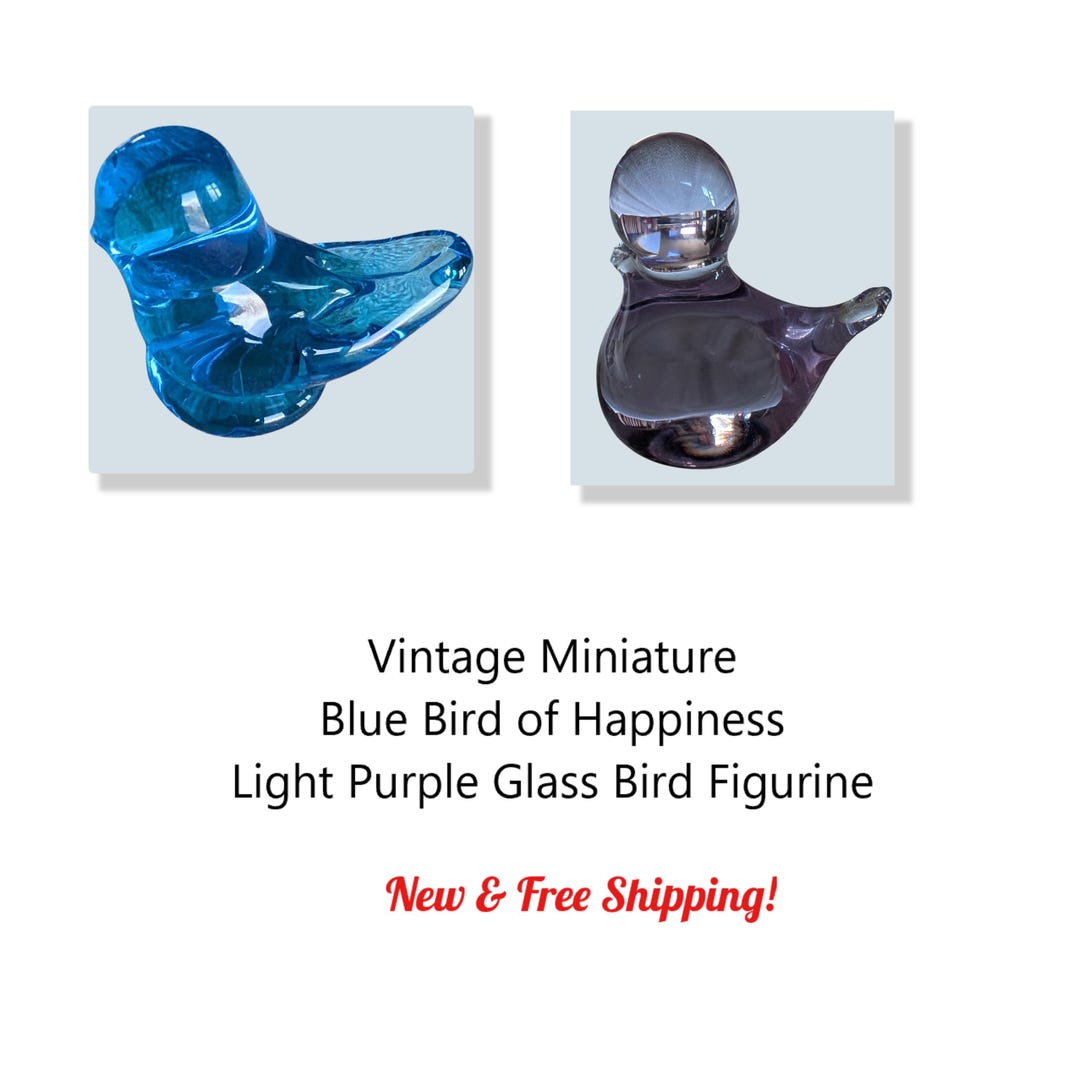 Vintage Blue Bird of Happiness; Light Purple Bird - EX - Ships FREE ...