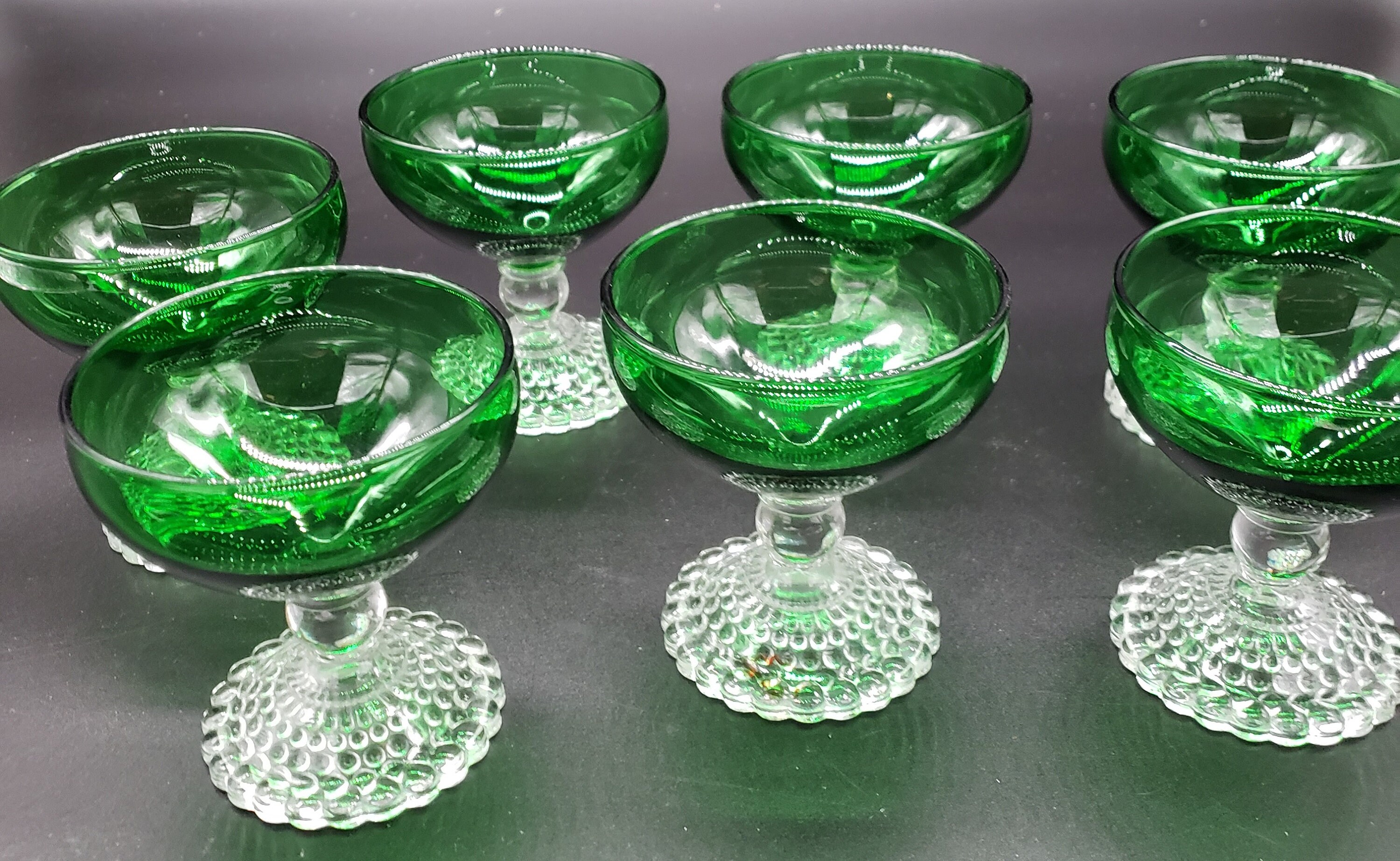 Set of Seven Bubble Foot Champagne/tall Sherbets Water | Etsy