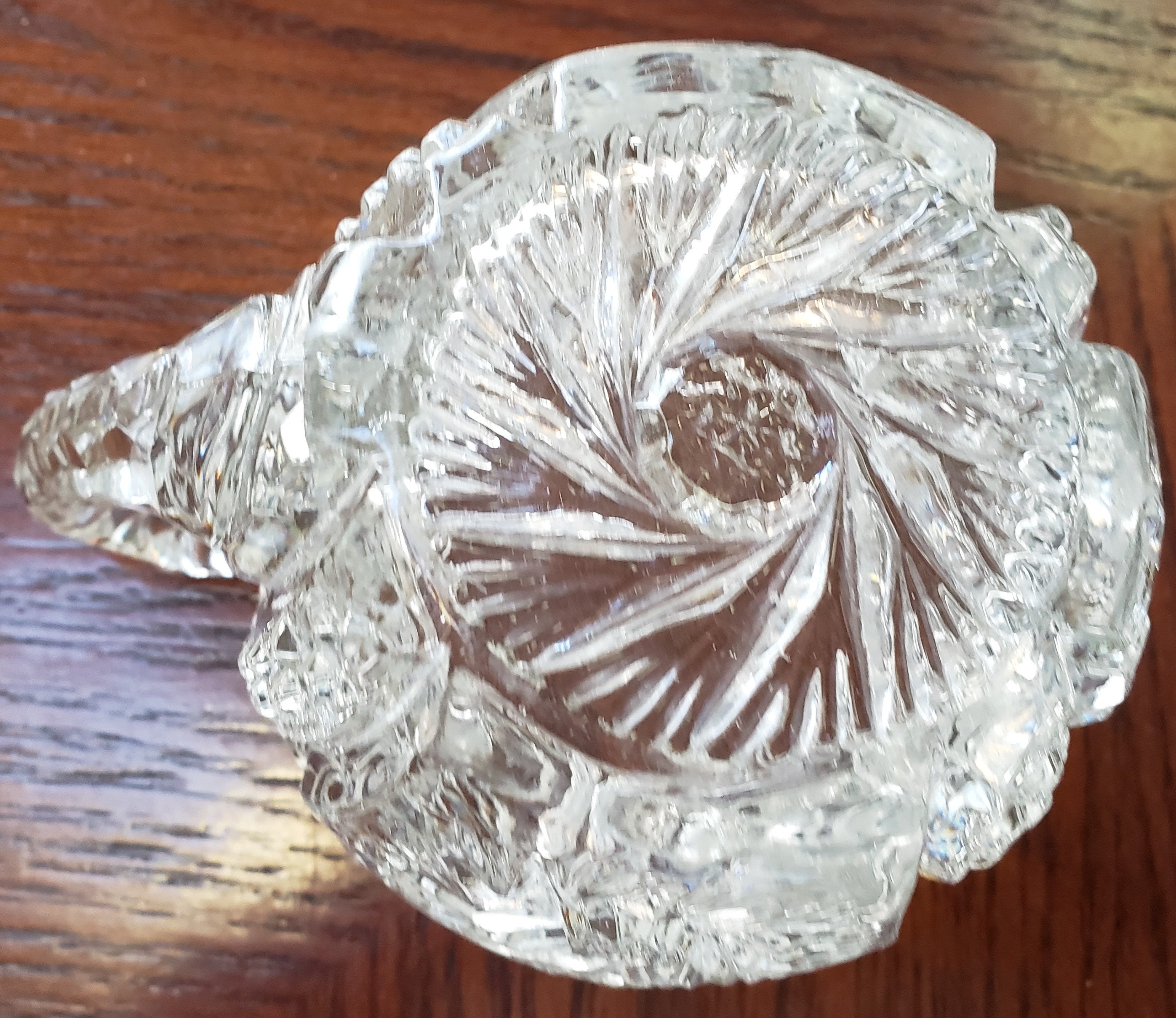 Vintage Lead Crystal Cut Glass Cream Pitcher and Sugar Bowl With ...