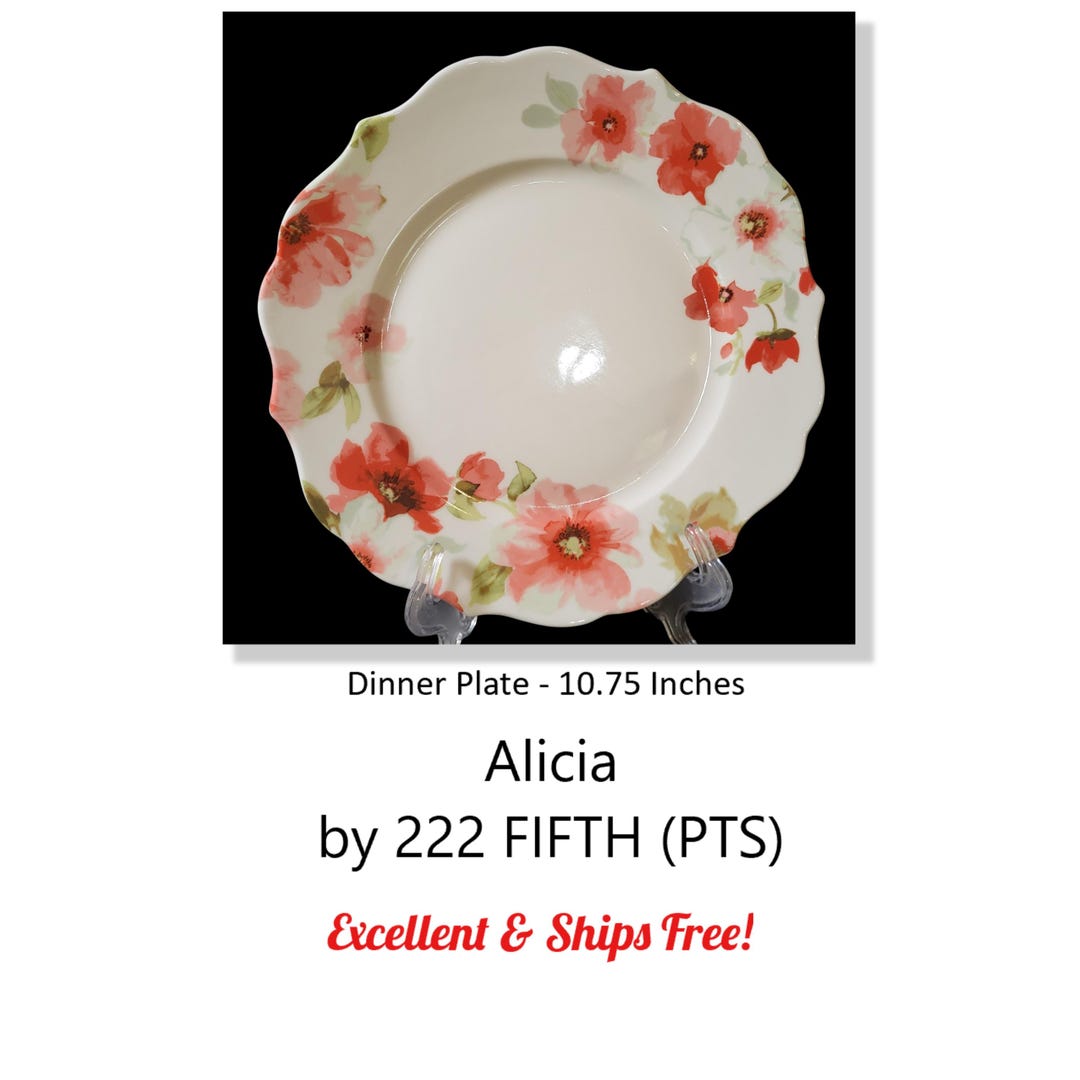 One Dinner Plate *alicia by 222 FIFTH (PTS) * 10.75 Inches * Free ...