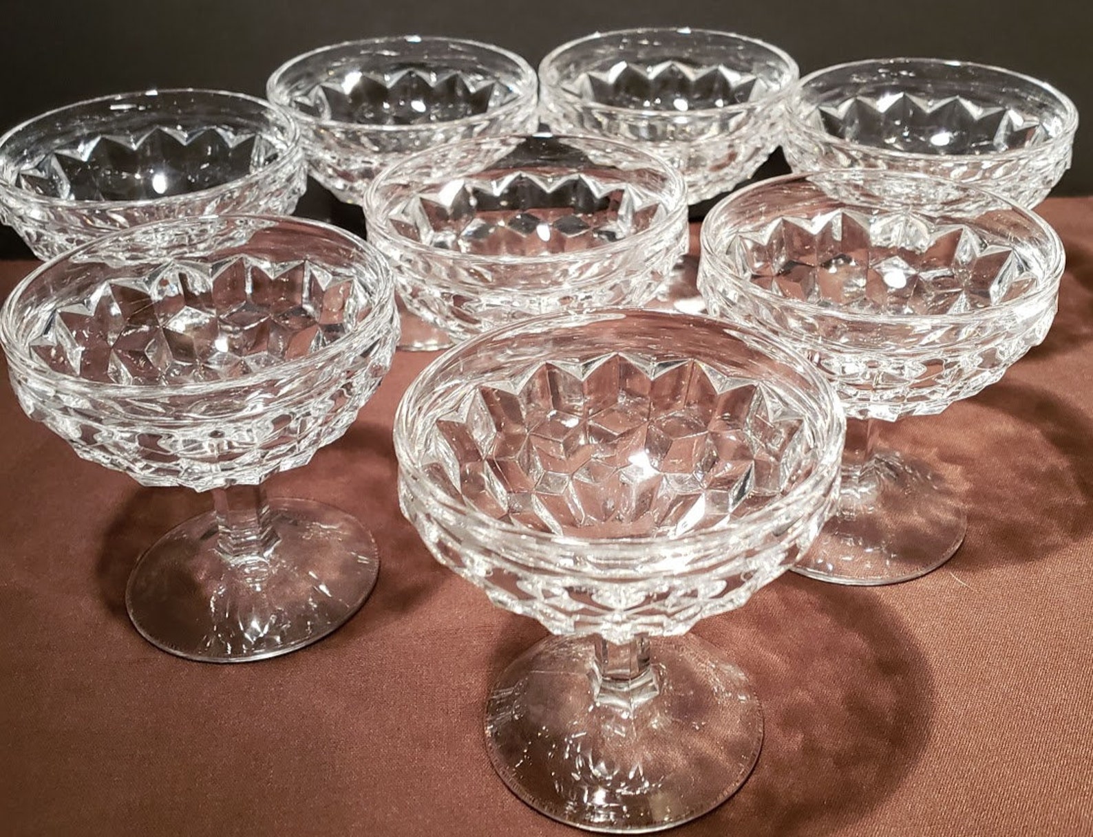 8 Vintage American Clear Fostoria Low Sherbet Value 68 Dollars - Etsy