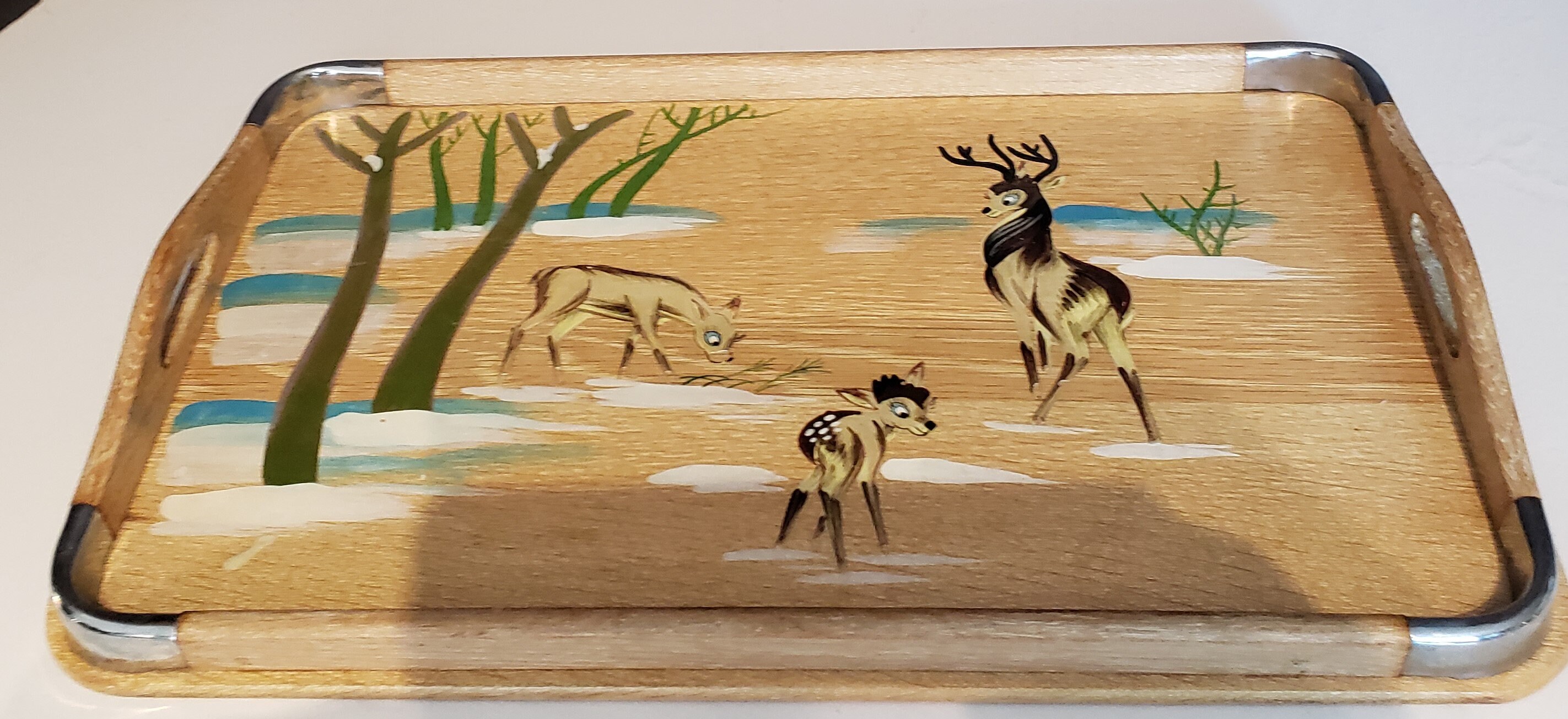 Vintage Hand Painted Wooden Serving Tray Standard Specialty | Etsy