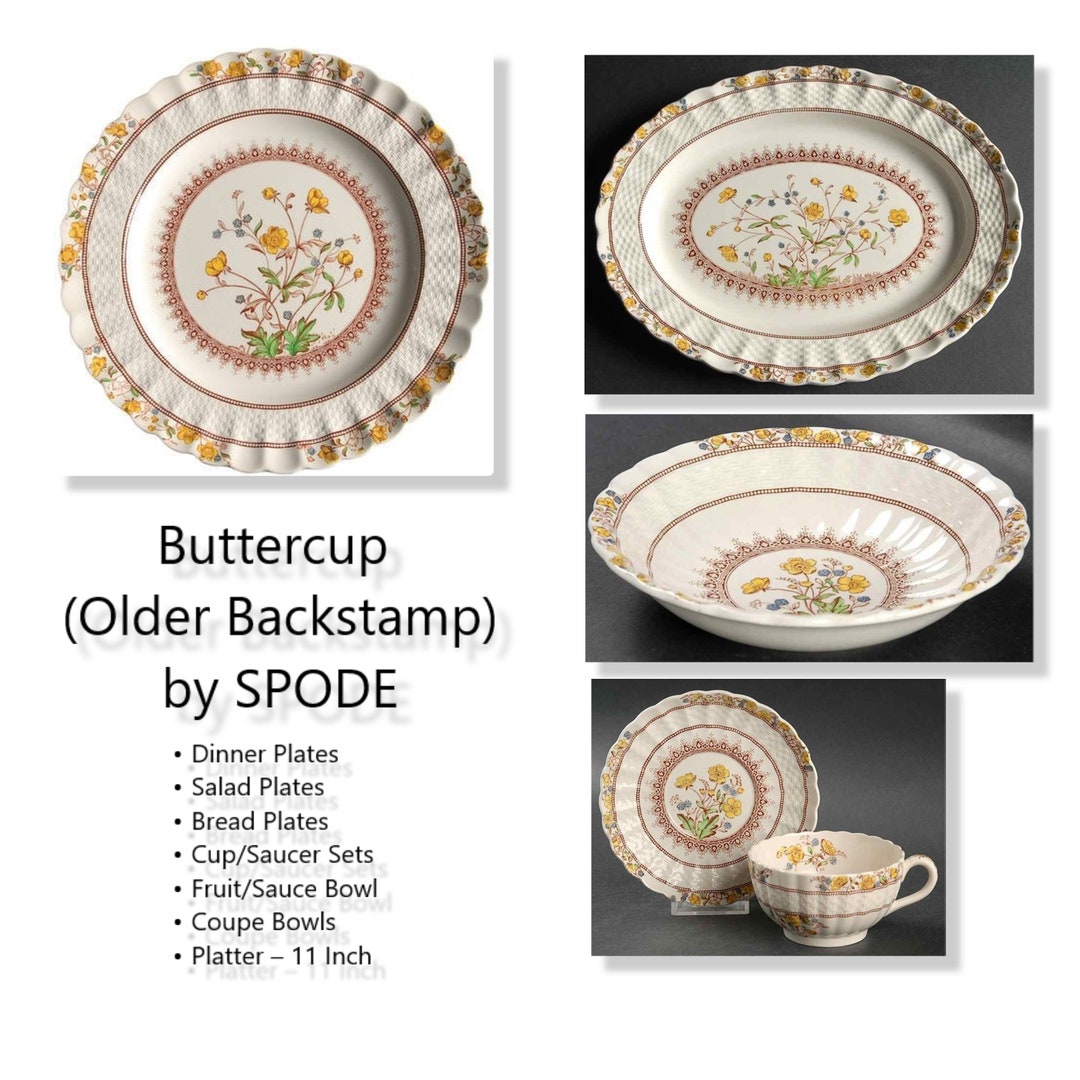 38 Pieces Spode Copeland Buttercup EX England Dinner Salad Bread Plate ...