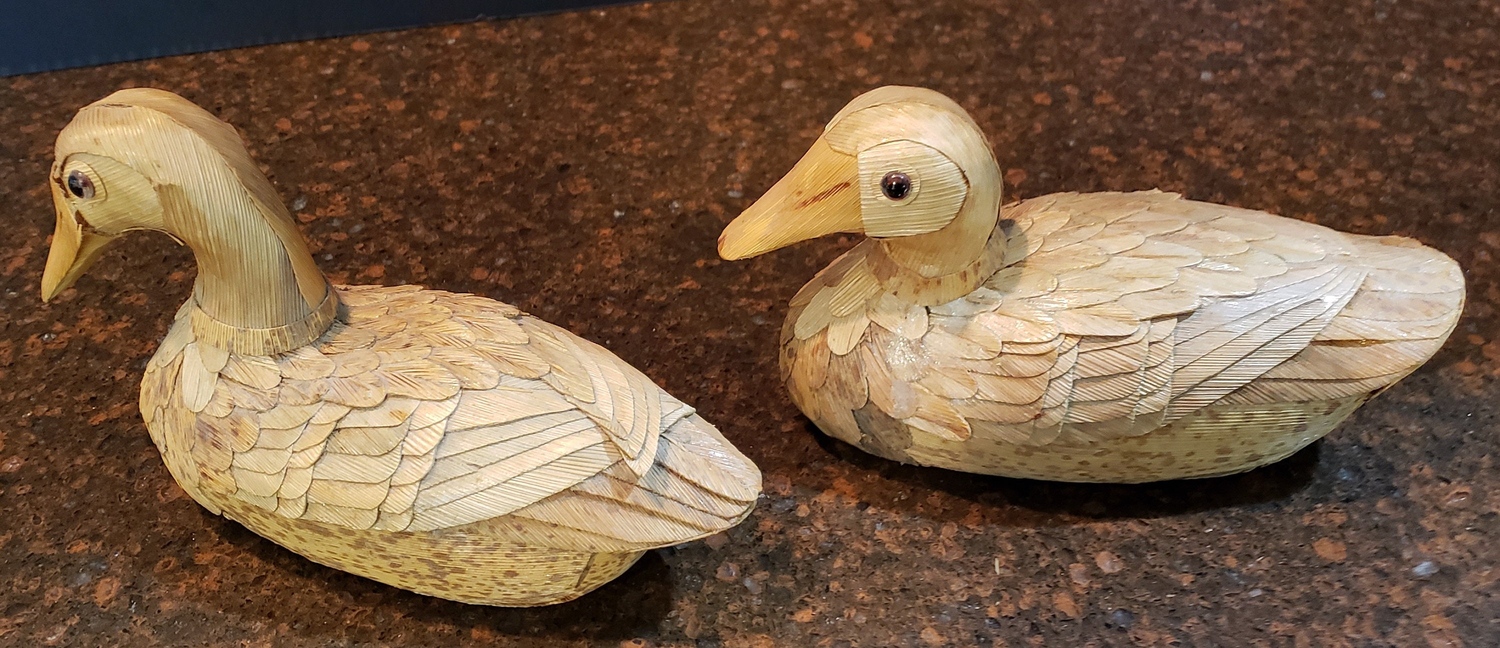 2 Vintage 7 Inch Duck Folk Art Figurines EX Rustic Cabin | Etsy