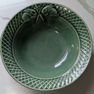 Bordallo Pinheiro Rabbit Green * Set 3 Coupe Bowls * 15 Inch Platter ...