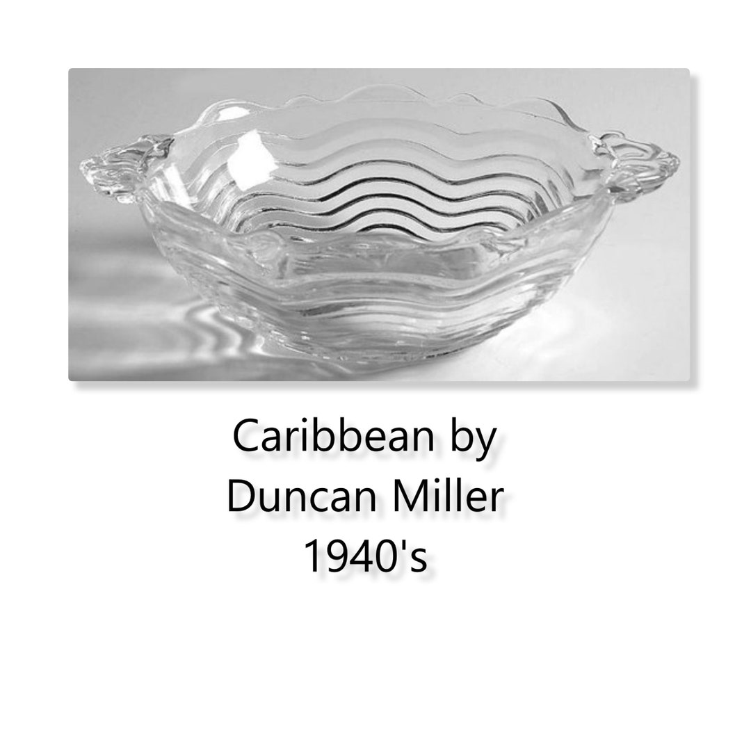 Duncan Miller Caribbean 8 Inch Bowl Handles Open Candy Dish Nappy EX - Etsy