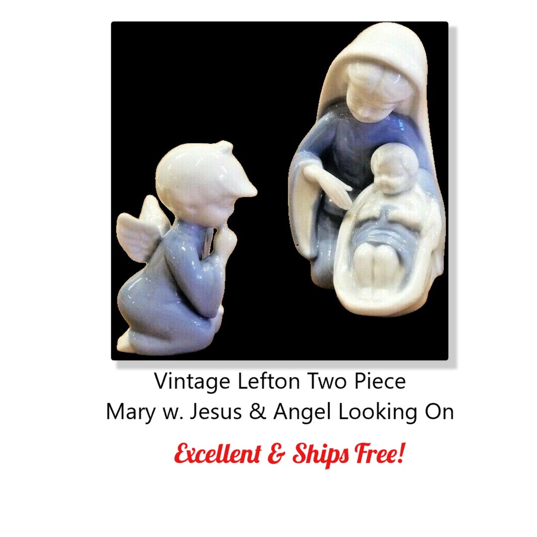 Vintage Lefton *2 Piece Figurines * Virgin Mary, Baby Jesus, Angel ...