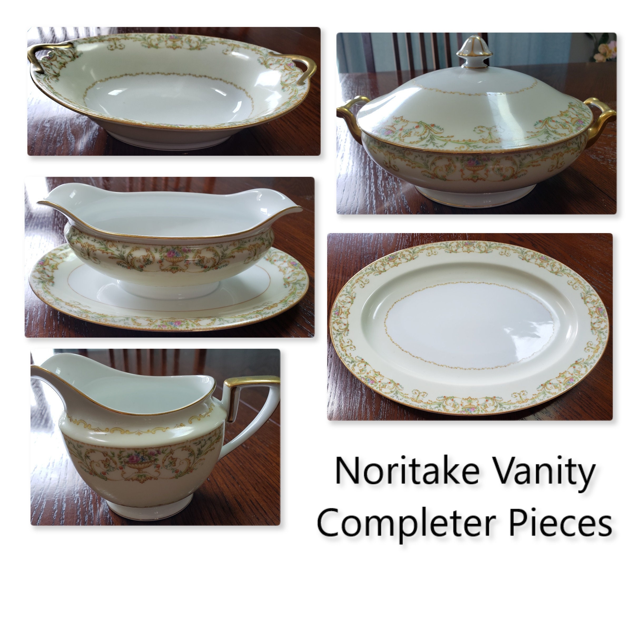 M Noritake Antique Vanity Pattern Completer Pieces Vegetable Covered ...
