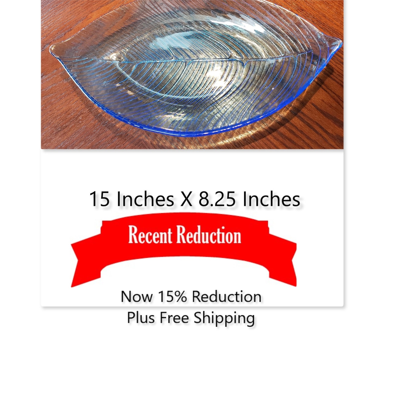 Beautiful Soft Blue Leaf Shaped Plate Platter Bowl 12 Inch X 7 - Etsy