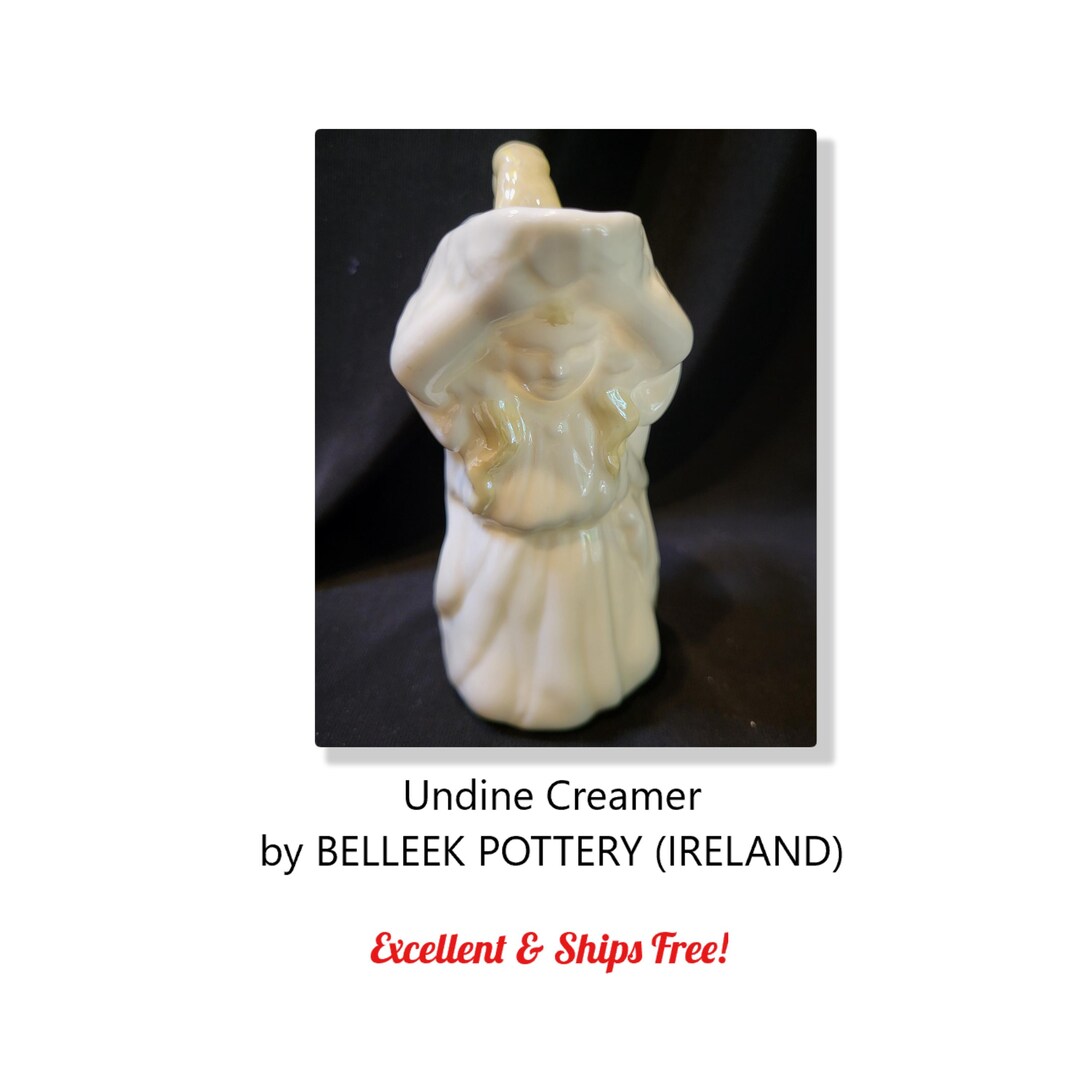 Vintage Irish Belleek Undine Figural Girl Pitcher * Creamer * 5 Inches ...