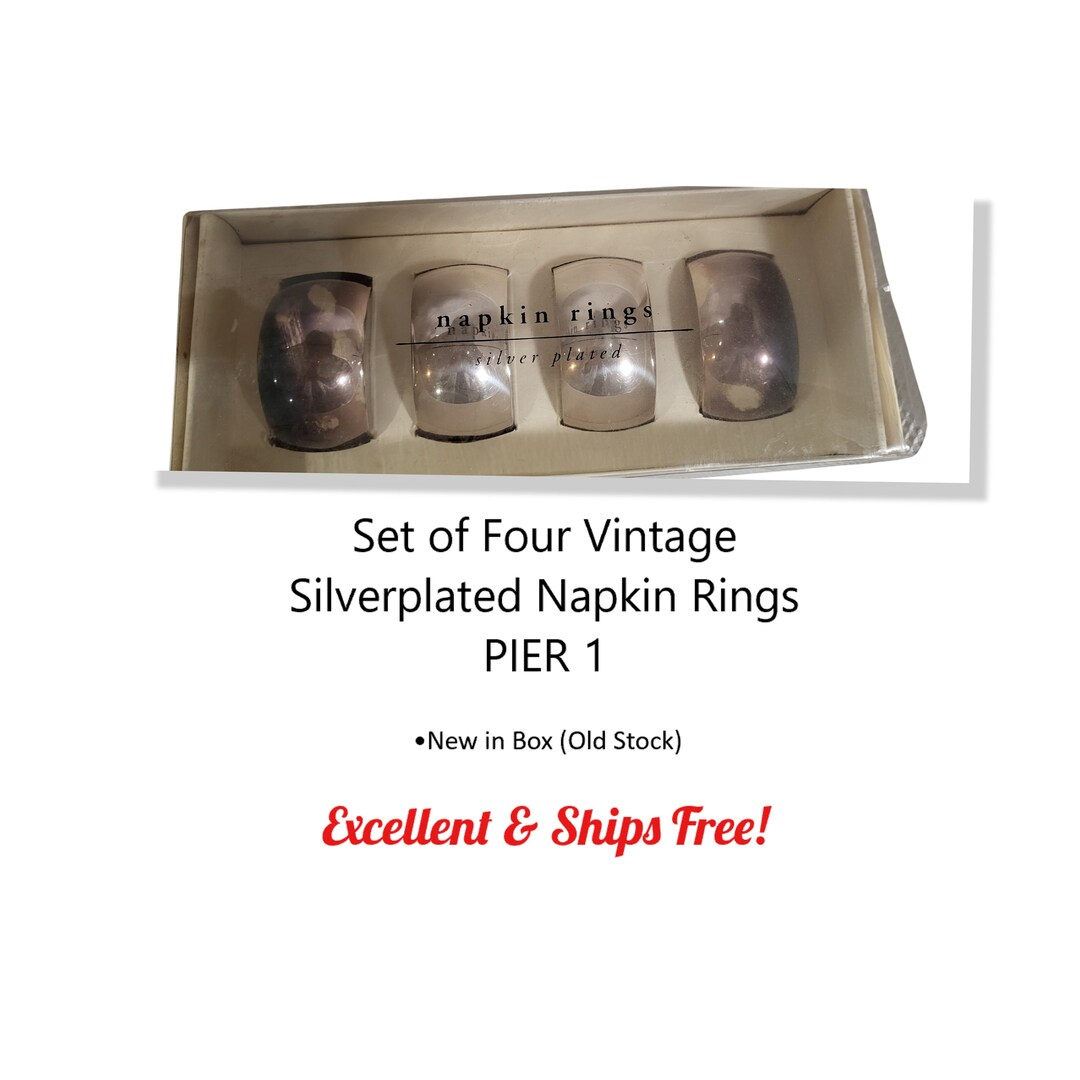 Set of 4 Vintage Classic Silver Plated Napkin Rings by PIER 1 - New in ...