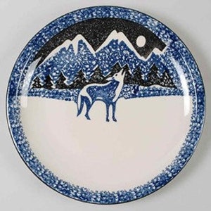 Wolf by TIENSHAN - Choice of Chop Plate or Vegetable Bowl - Blue/black ...