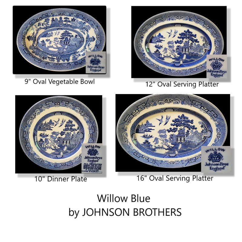 Oval Blue Willow Platter - Etsy