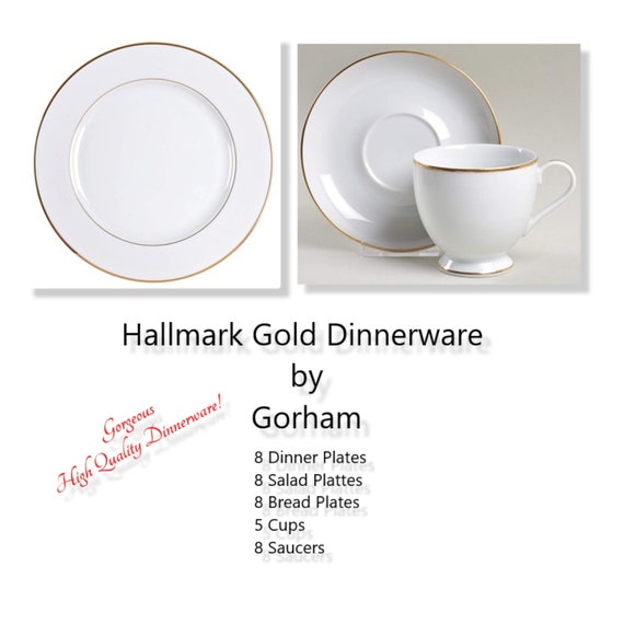 Hallmark Gold by GORHAM White Background Gold Trim & Verge - Etsy