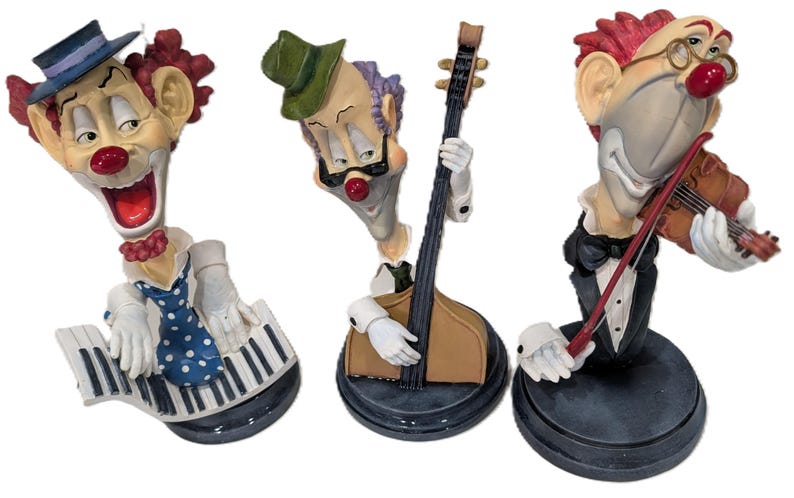 Frankie’s Funny Side™ Musical Clown Figurine Trio – Smooth Grooves, No ...
