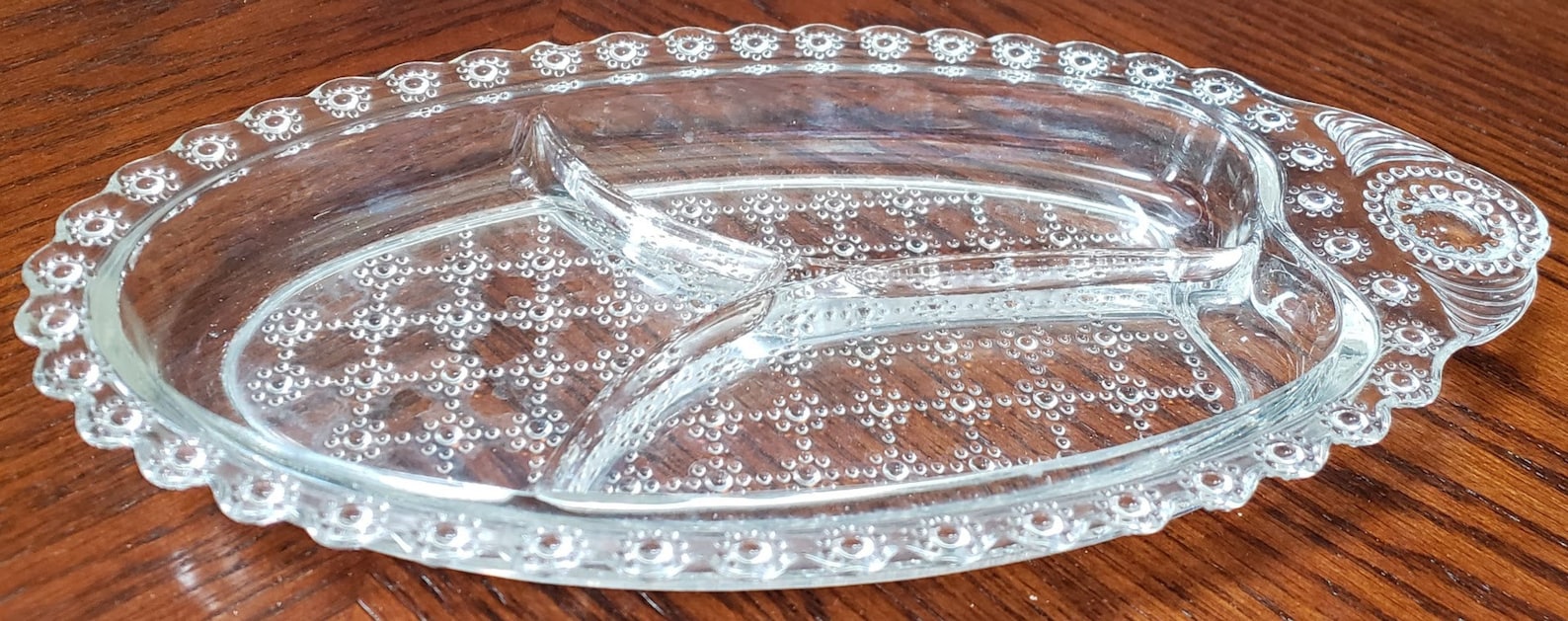 Vintage 3-part Relish Dish Jewel by Hazel-atlas BEAUTIFUL - Etsy