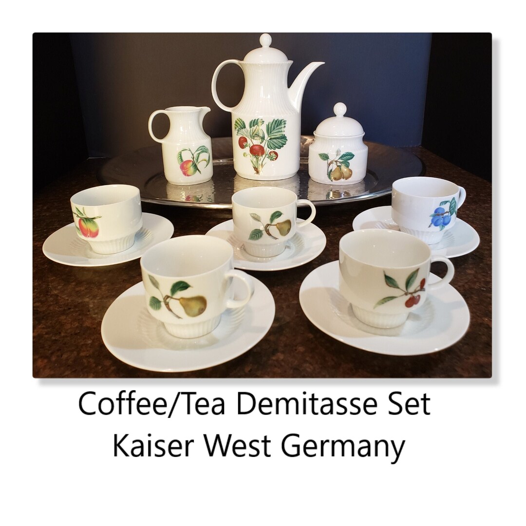 A.K. Kaiser West Germany Demitasse Coffee or Tea Set Excellent Fine ...