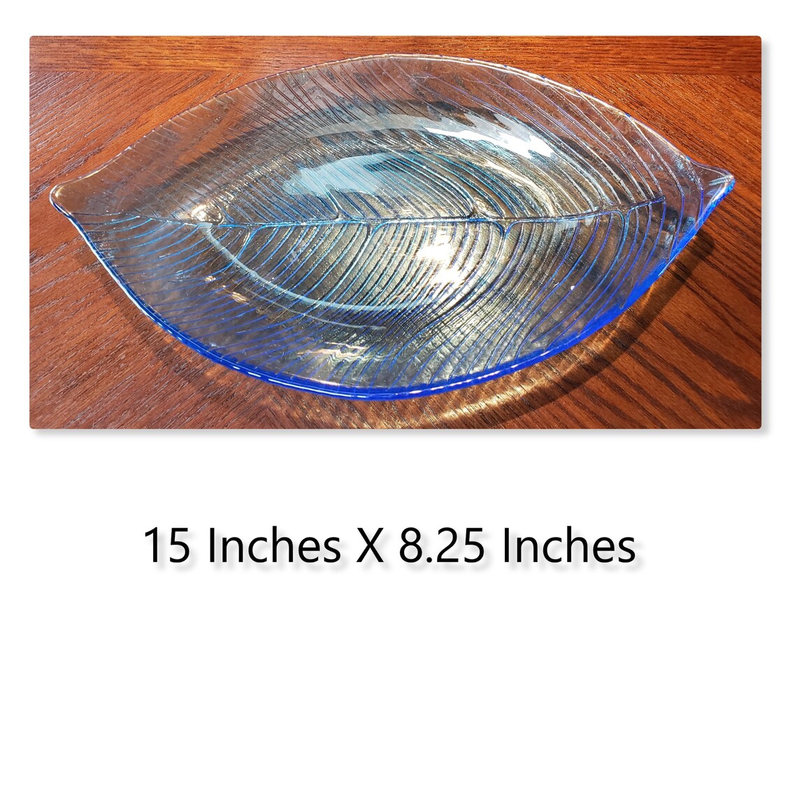 Beautiful Soft Blue Leaf Shaped Plate Platter Bowl 12 Inch X 7 | Etsy