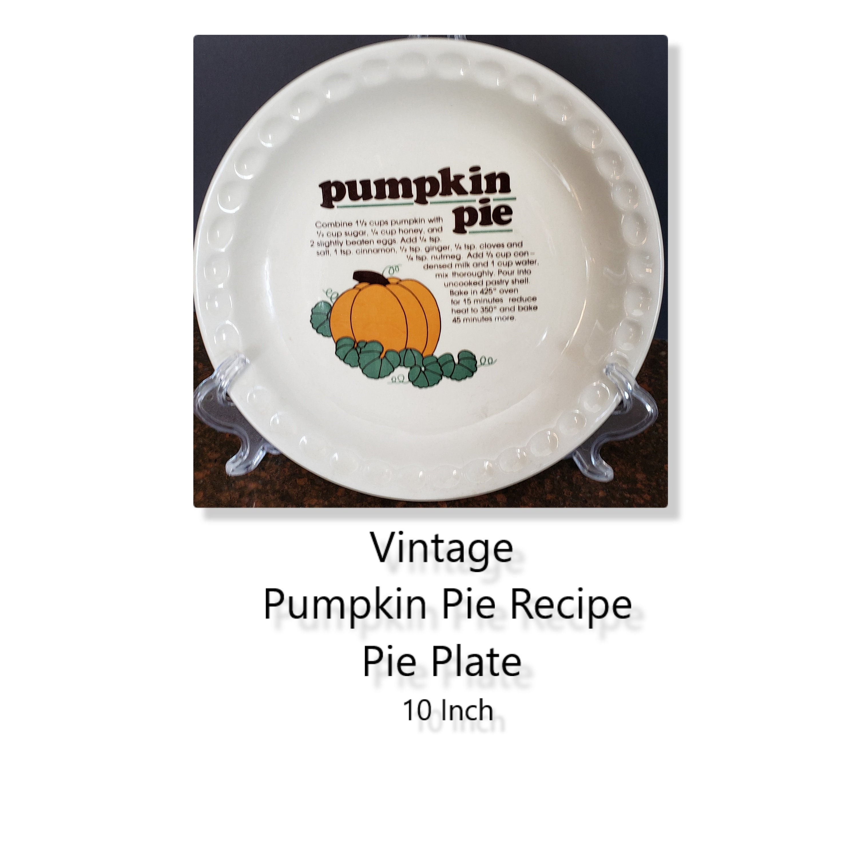 Vintage Pie Recipe Pie Plate 10 inch NICE | Etsy Vintage Pie Recipe Pie Plate 10 inch NICE | Etsy