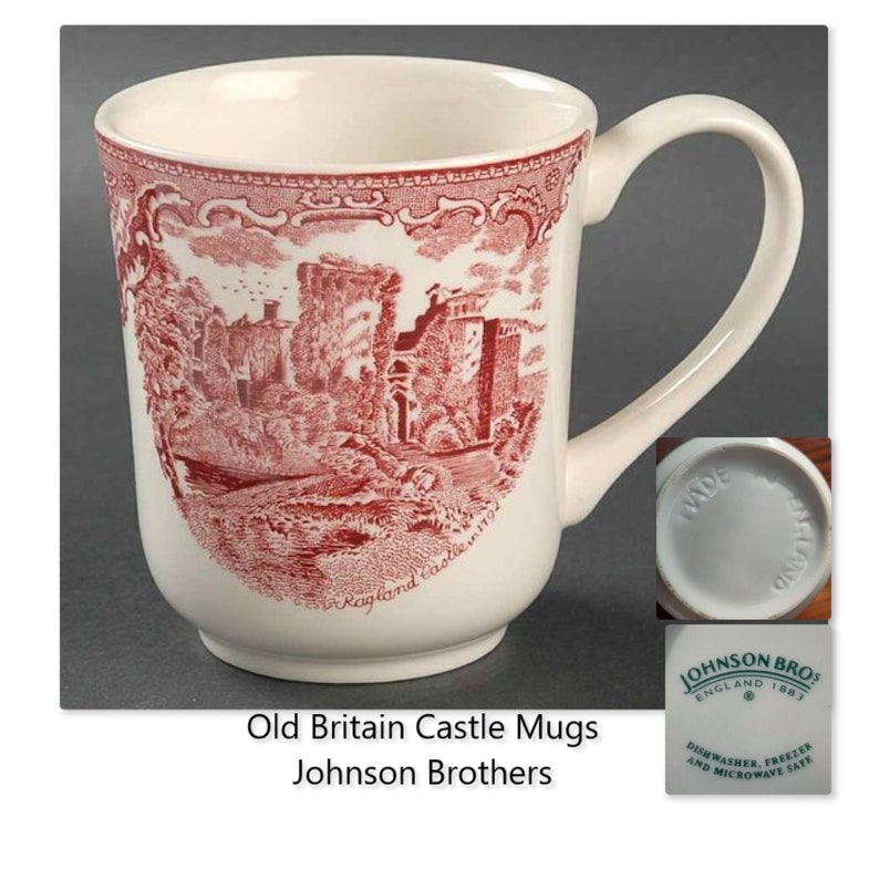 Old Britain Castles Pink Mugs Short Tall Cup Saucer Johnson Bros Teapot ...