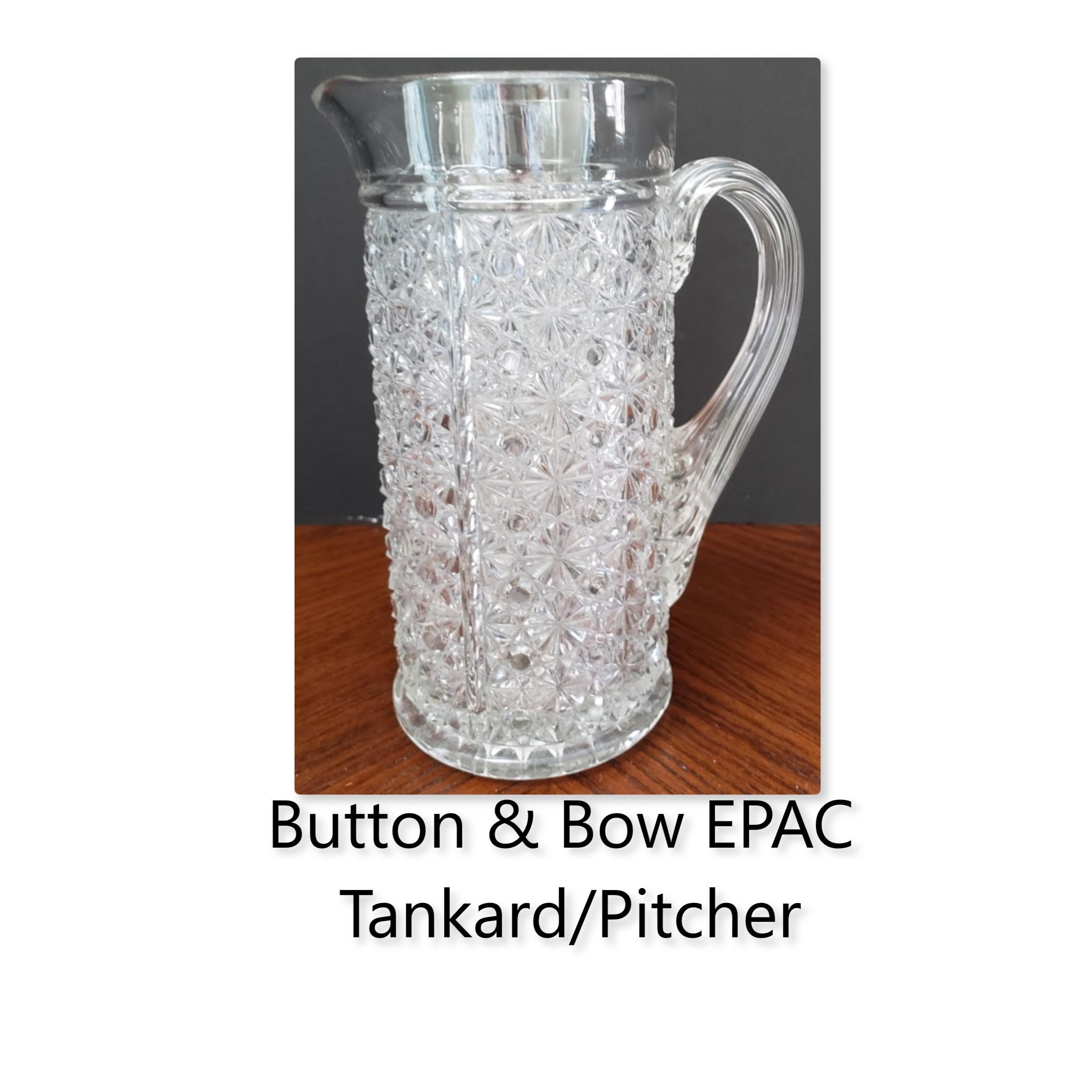 EAPG Buttons & Bow Tankard Pitcher NICE | Etsy