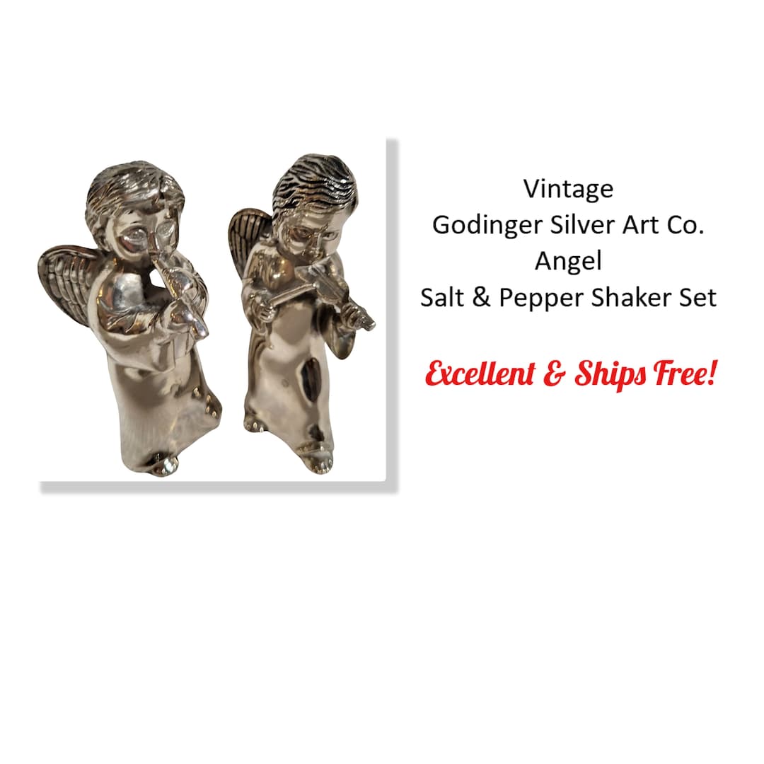 Godinger Silver Art Treasures Excellent Angel Salt and Pepper Shakers 3 ...