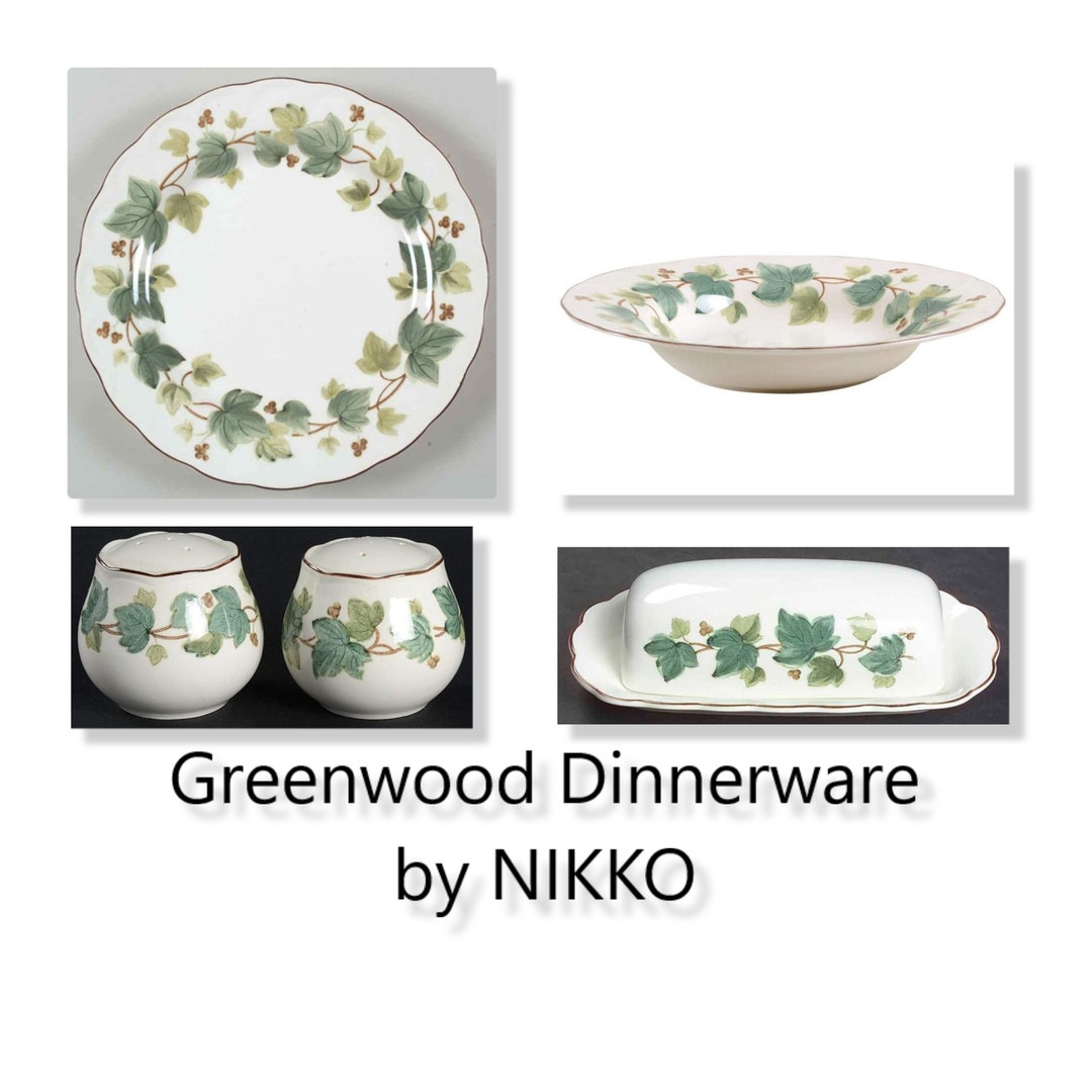 16 Pcs Greenwood Dinnerware by Nikko• Dinner Plates - Rim Bowls ...