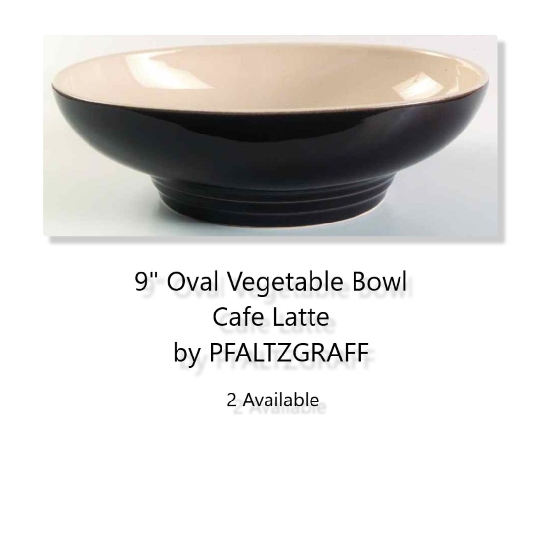 Two Cafe Latte Vegetable Serving Bowls - Like New - Dark Brown Out ...