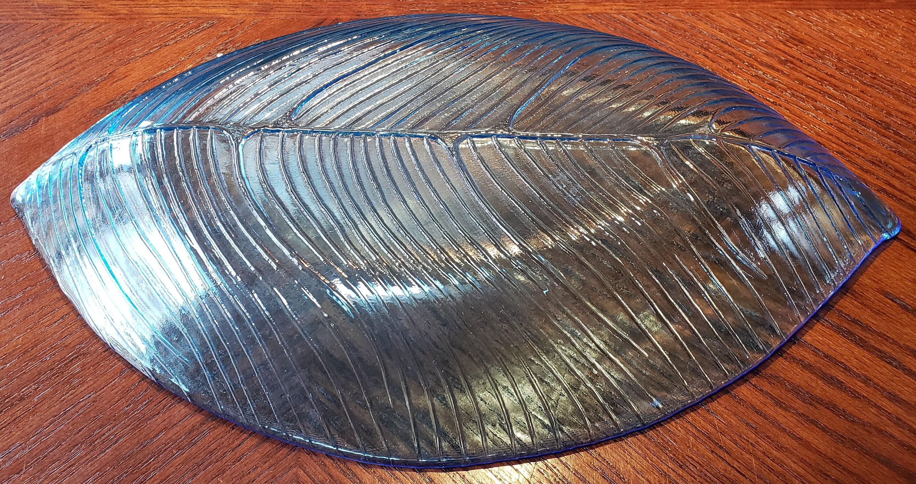 Beautiful Soft Blue Leaf Shaped Plate Platter Bowl 12 Inch X 7 | Etsy