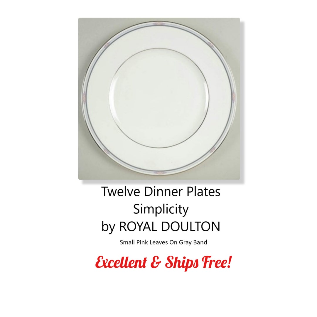 Set of 8 Dinner Plates in Simplicity Pattern by Royal Doulton ...