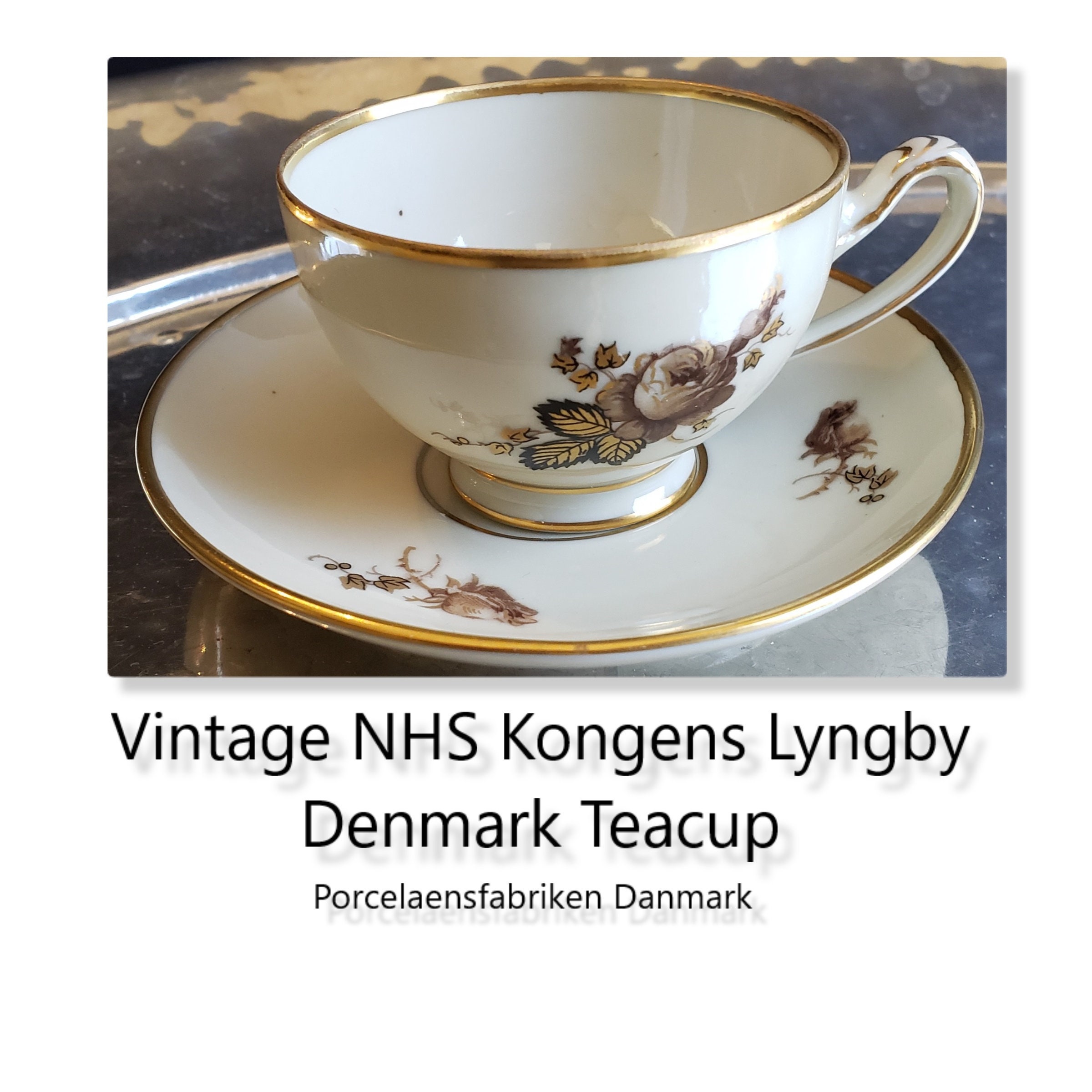 Vintage NHS Kongens Lyngby Denmark Teacup & Saucer Tea Cup Set - Etsy