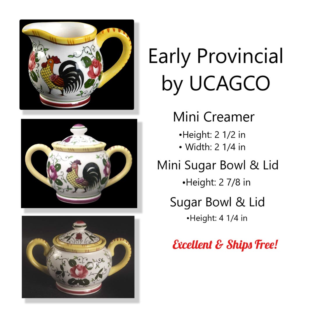 Early Provincial by UCAGCO * Mini Creamer * Mini Sugar W. Lid * Sugar W ...