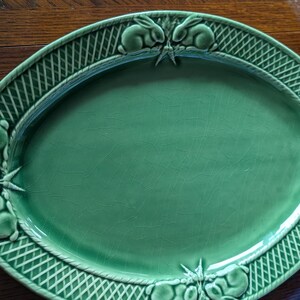 Bordallo Pinheiro Rabbit Green * Set 3 Coupe Bowls * 15 Inch Platter ...